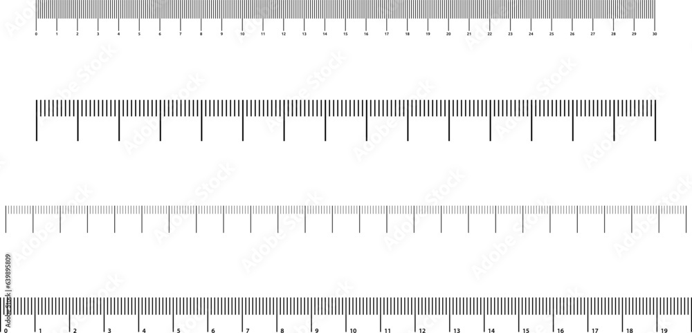 Graduated ruler vector illustration on a background. Inch and ...