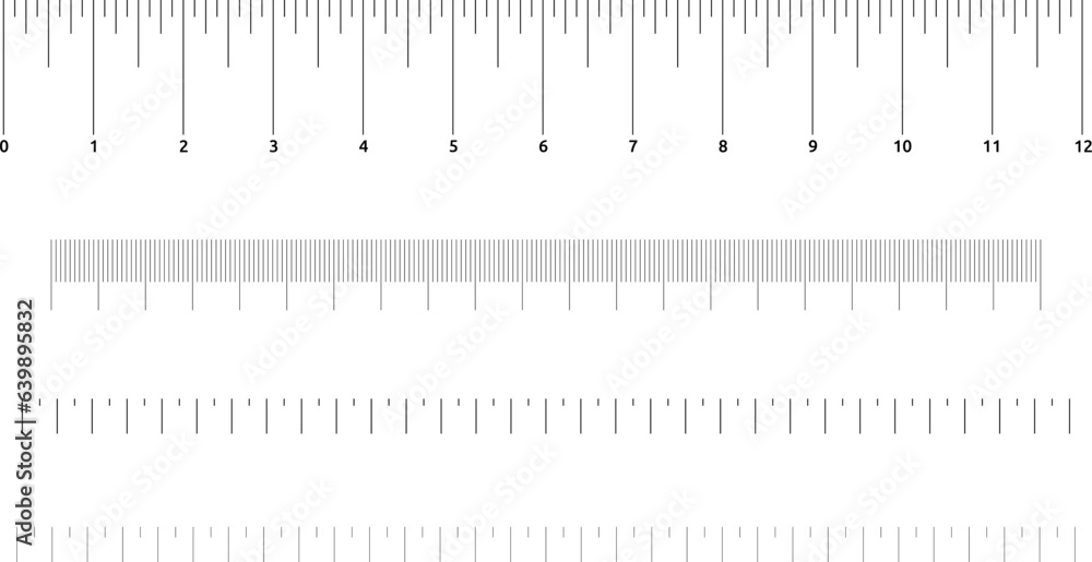 Graduated ruler vector illustration on a background. Inch and ...