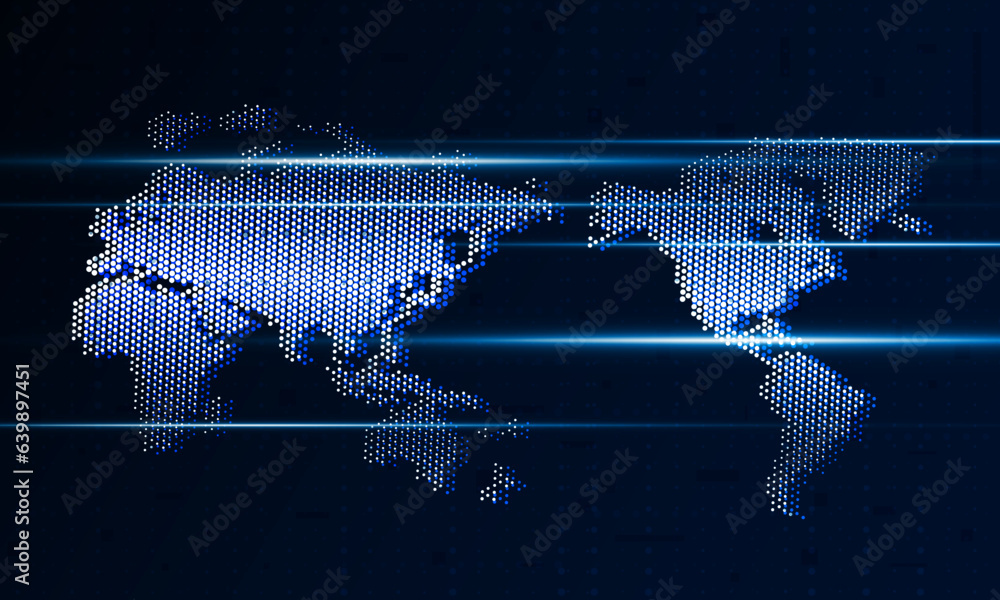 Globe network and Technology Globe. Digital earth map background ...