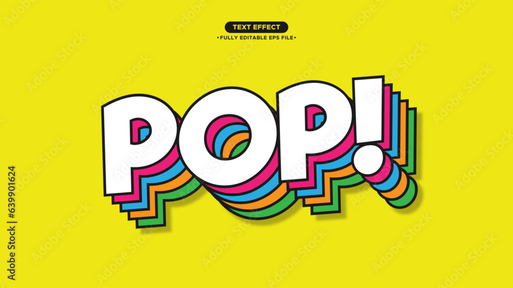 Vetor de Pop art vector text effect with colorful style fully editable ...