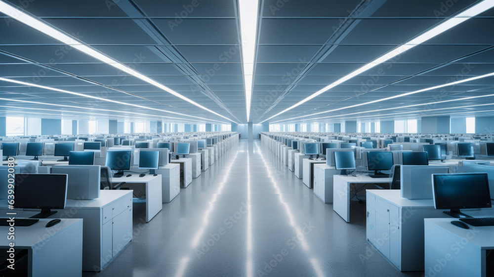 Corporate Productivity Hub: Rows of Neatly Arranged Office Cubicles ...