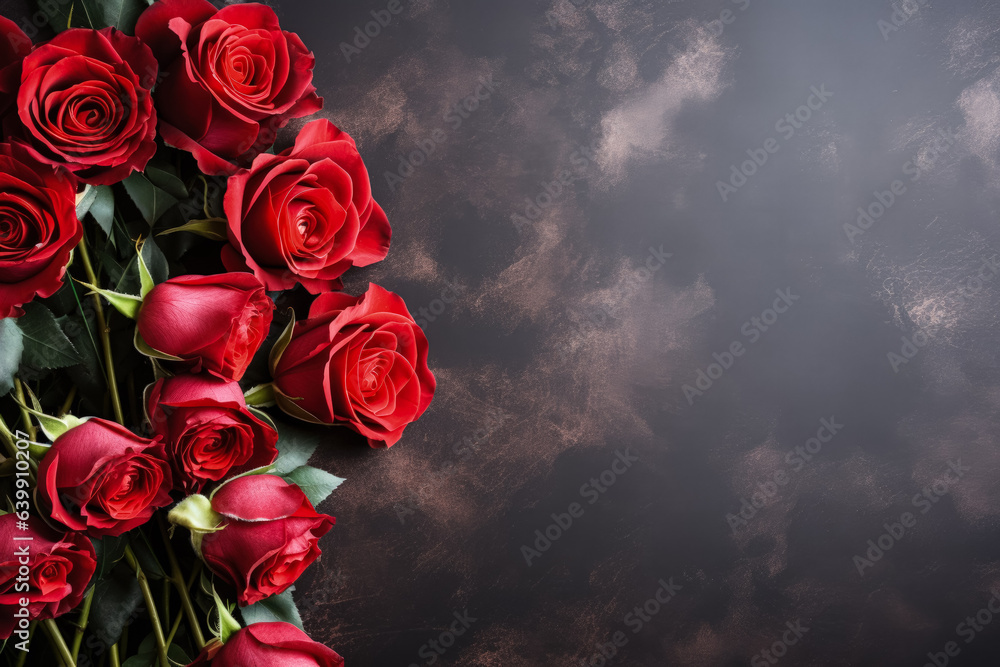 Funeral red roses on dark background with copy space Stock Photo ...