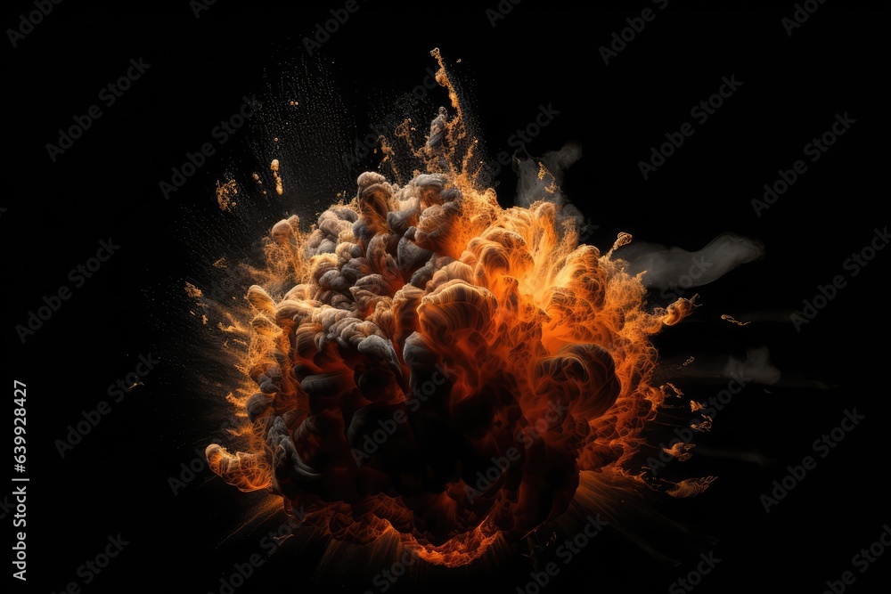 dynamic and abstract fiery blast texture with visual effects generative ...