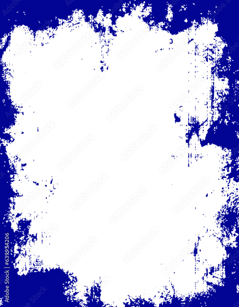 Grunge style blue frames overlay on transparent background. Royalty ...