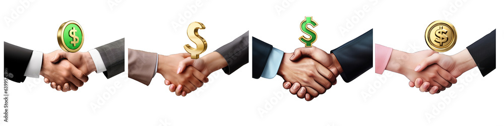Handshake with Dollar Signs (Business Deal) clipart collection, vector ...