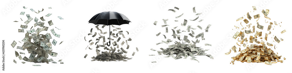 Money Rain (Windfall) clipart collection, vector, icons isolated on ...