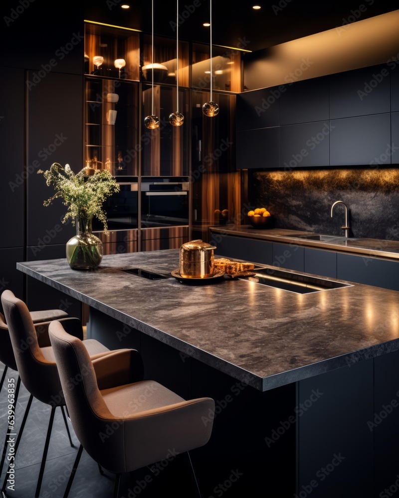 modern kitchen pantry interior design ideas concept dark wooden ...