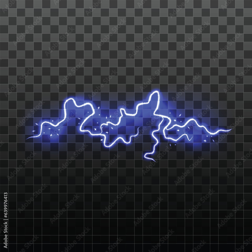 Realistic Detailed 3d Blue Lightning Electric Thunderbolt Symbol of ...