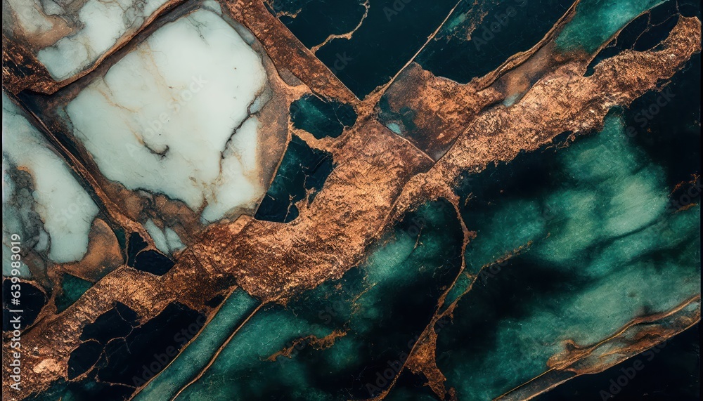 Abstract copper natural stone marble texture with green, luxury tile ...