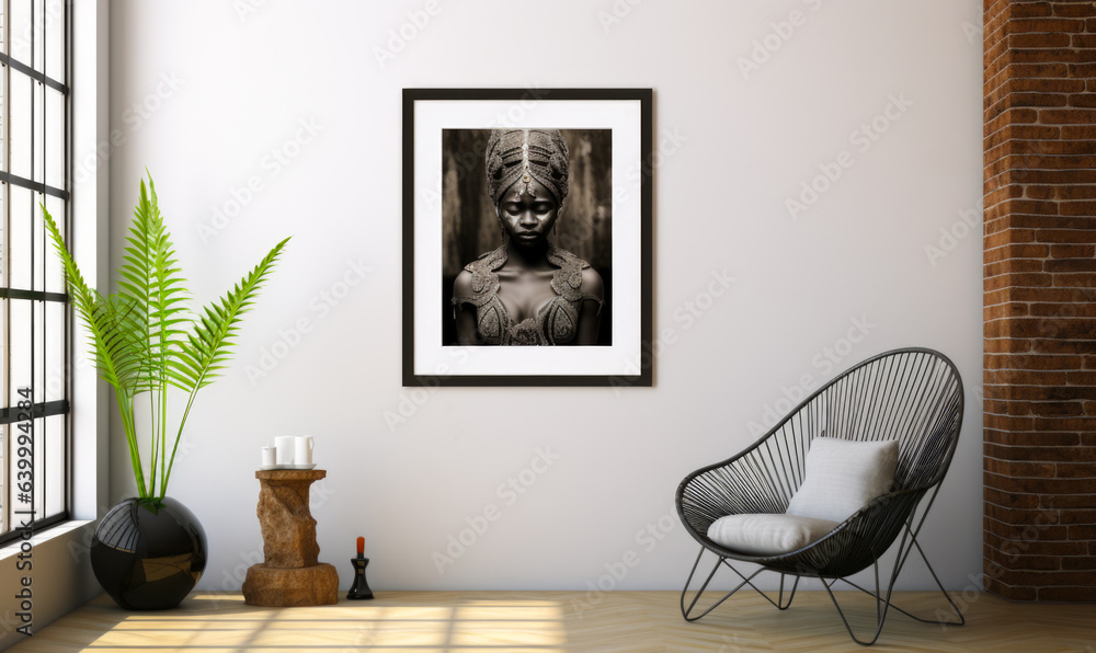 Unfilled picture enclosure simulation set in a Scandinavian design ...