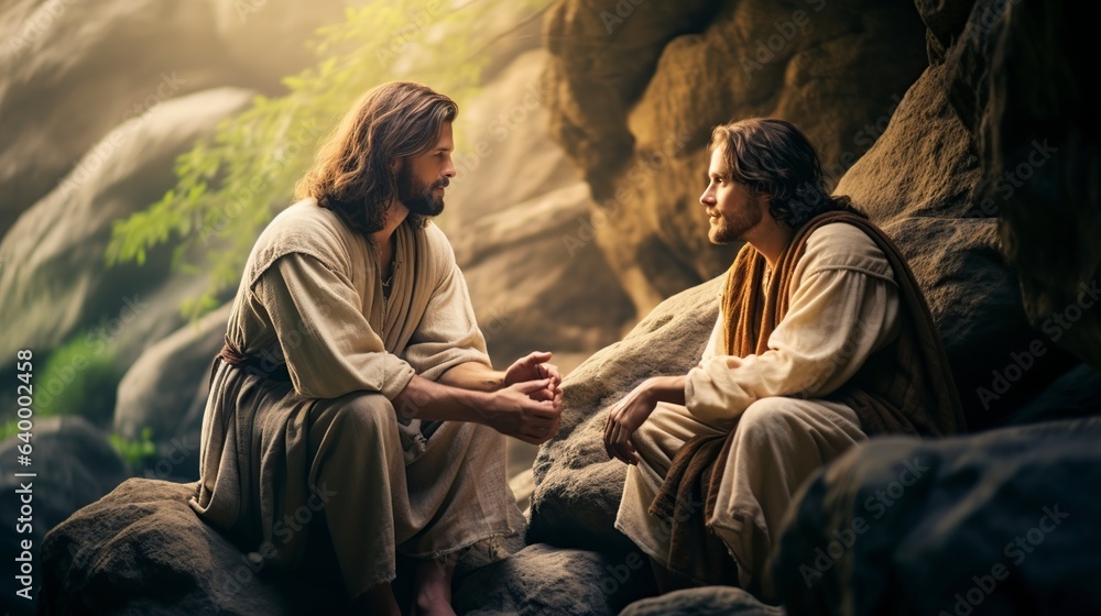nicodemus encounter with jesus christ Stock Photo | Adobe Stock