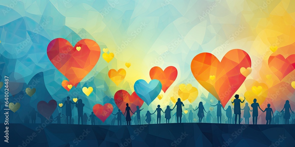 hearts and love and togetherness concept design illustration Stock ...
