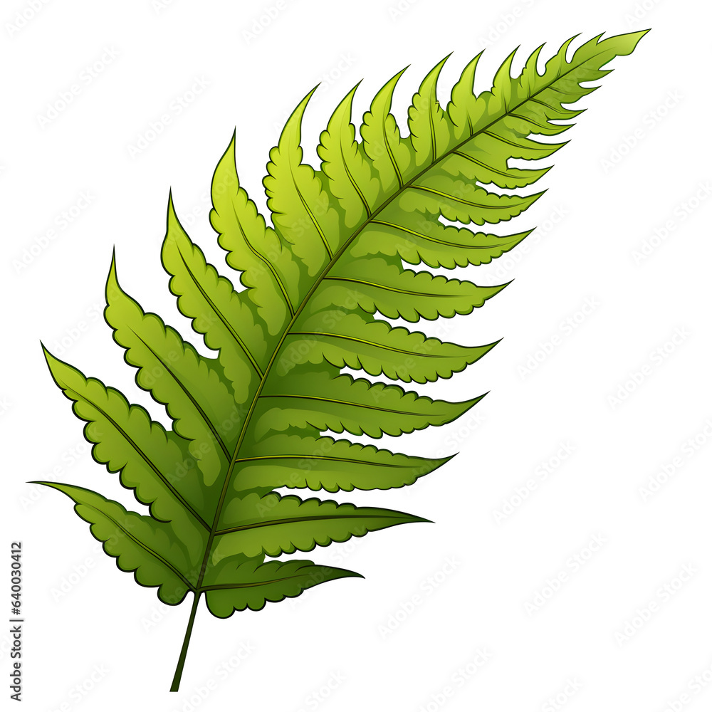 Cartoon clipart of fern leaf, transparent background Stock Illustration ...