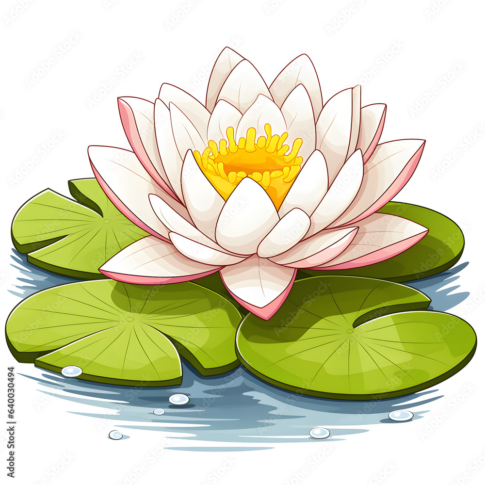 Cartoon clipart of water lily, transparent background Stock ...