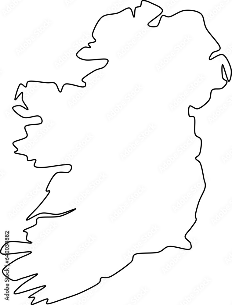 ireland map, ireland vector, ireland outline, ireland Stock Vector ...