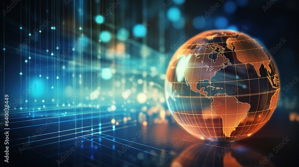 Global network. Point on the world map. Planet Earth has a global network. Global business ...