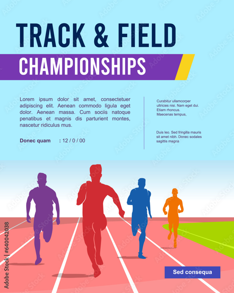 Great elegant vector editable track and field sprint runner poster ...