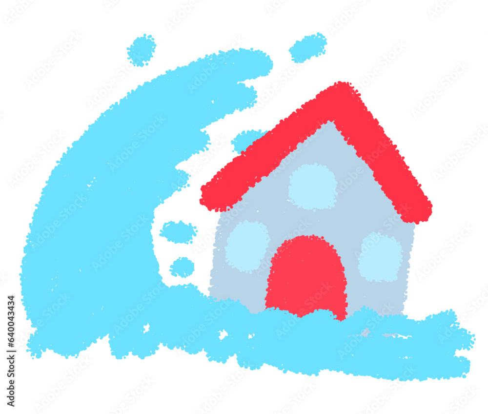 line drawing icon cute cartoon symbols disaster natural disaster flood ...