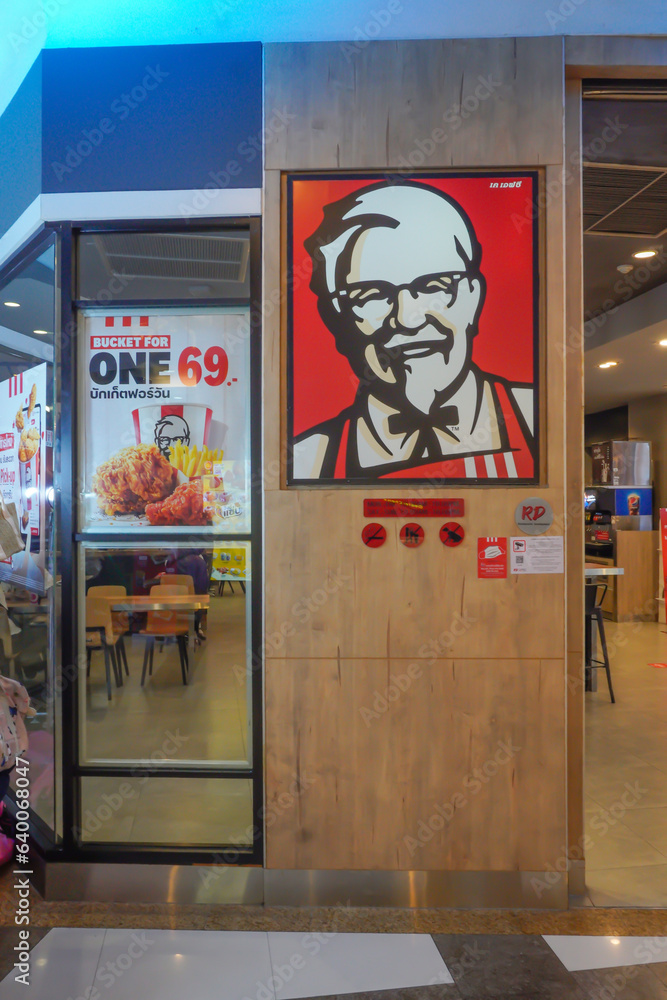 Bangkok, Thailand, August 28, 2023. The KFC logo is an American fast ...