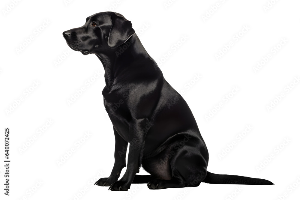 Black Lab, Labrador Retriever, realistic, sitting, transparent ...