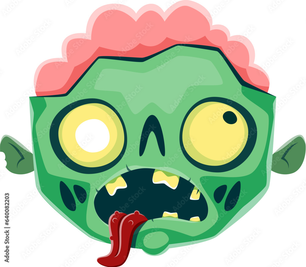 Vetor de Cartoon Halloween zombie emoji character. Isolated vector ...