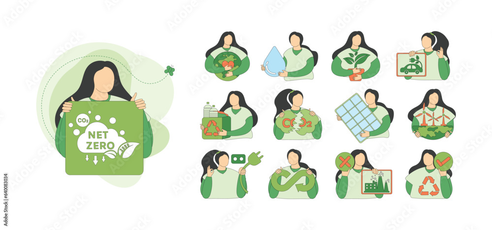 Net zero and carbon neutral concept. Net zero greenhouse gas emissions ...