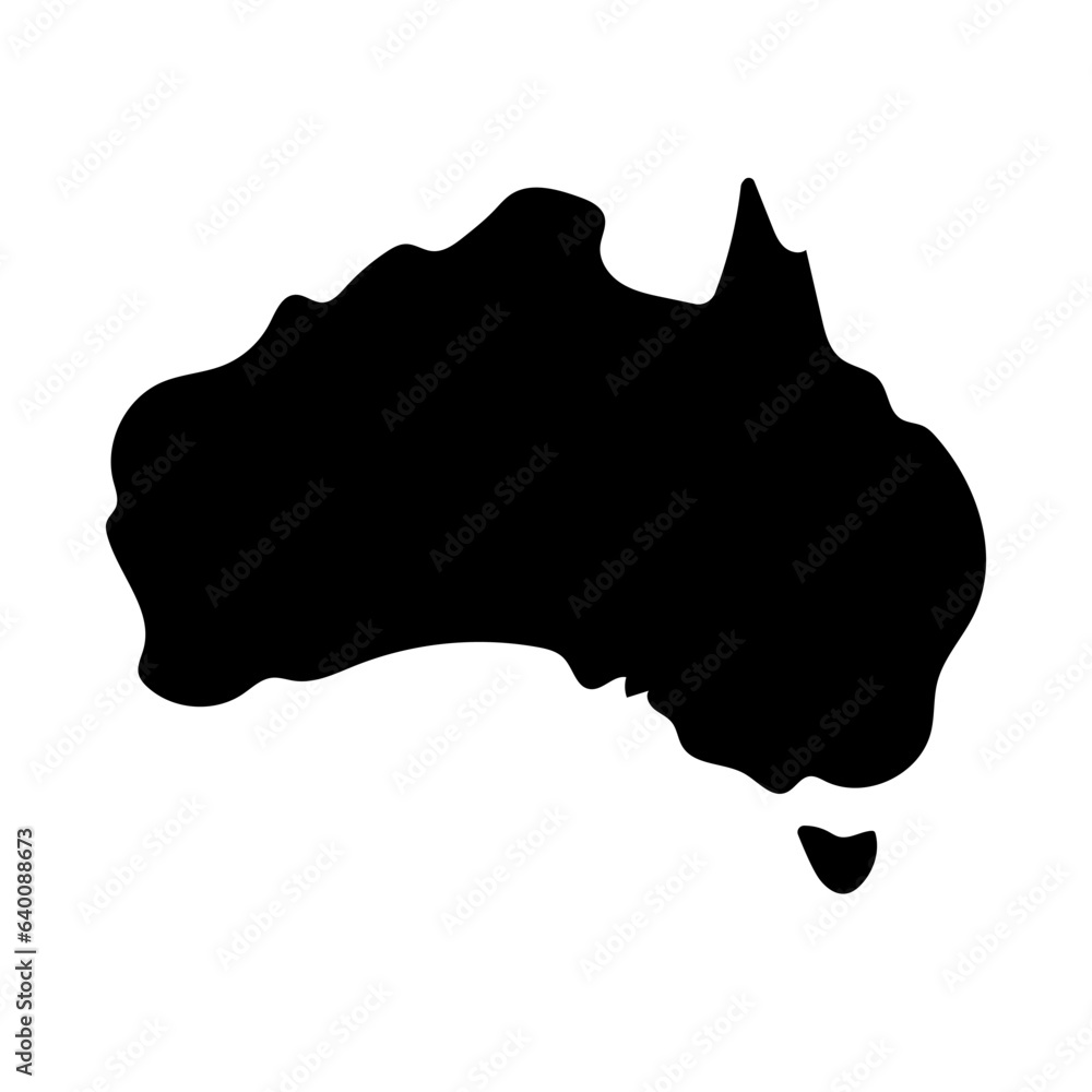 Australian map silhouette icon. Australia map. Vector. Stock Vector ...