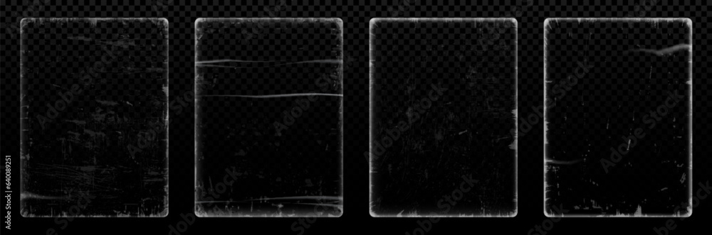 Distressed edge photos set isolated on transparent background. Vector ...