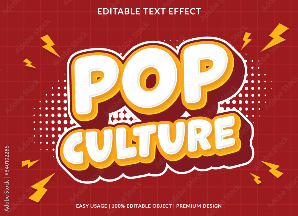 pop culture text effect template design with 3d style use for business ...