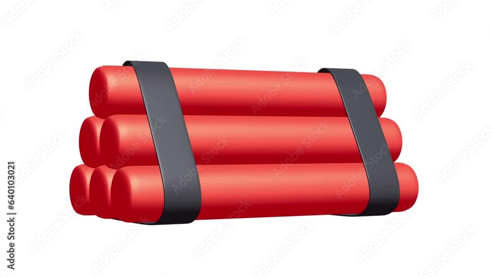 Dynamite Bomb with Countdown Clock. Military Detonate Weapon. 4K FullHD ...