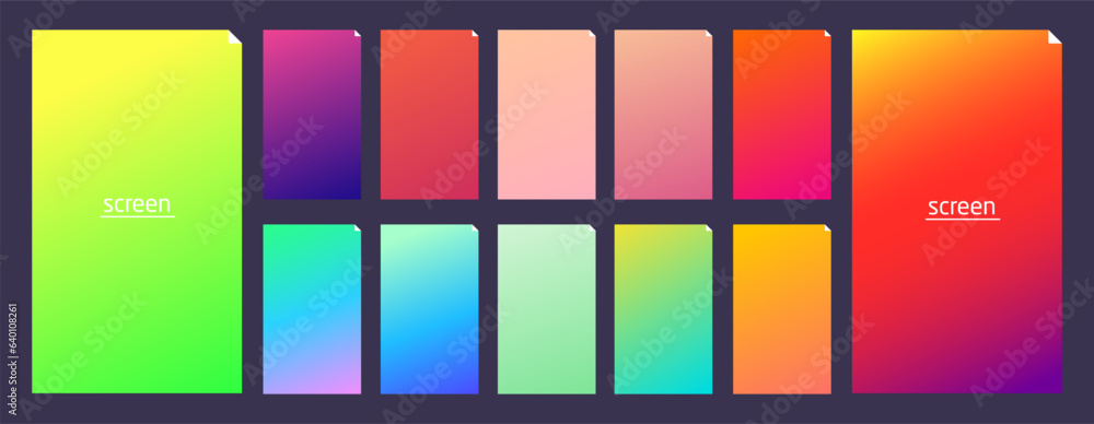 Soft pastel gradient smooth and vibrant color background set for ...