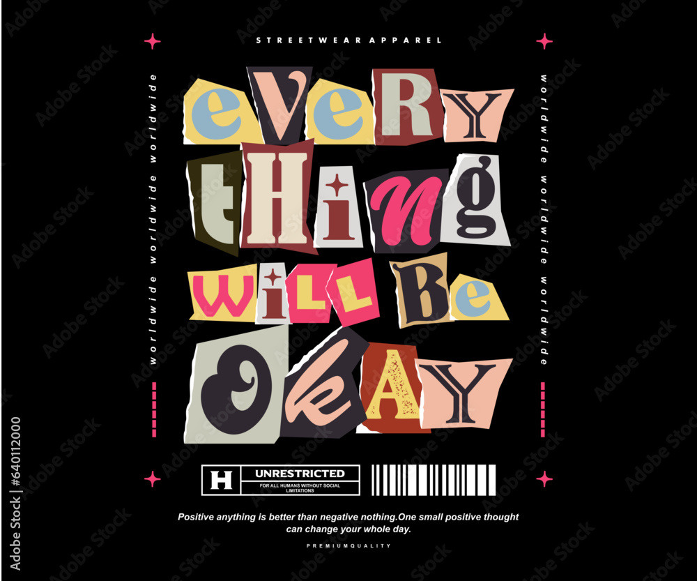Poster ransom note Motivational quote t shirt design, vector graphic ...