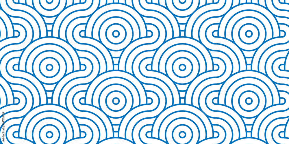Seamless geometric ocean spiral pattern and abstract circle wave lines ...