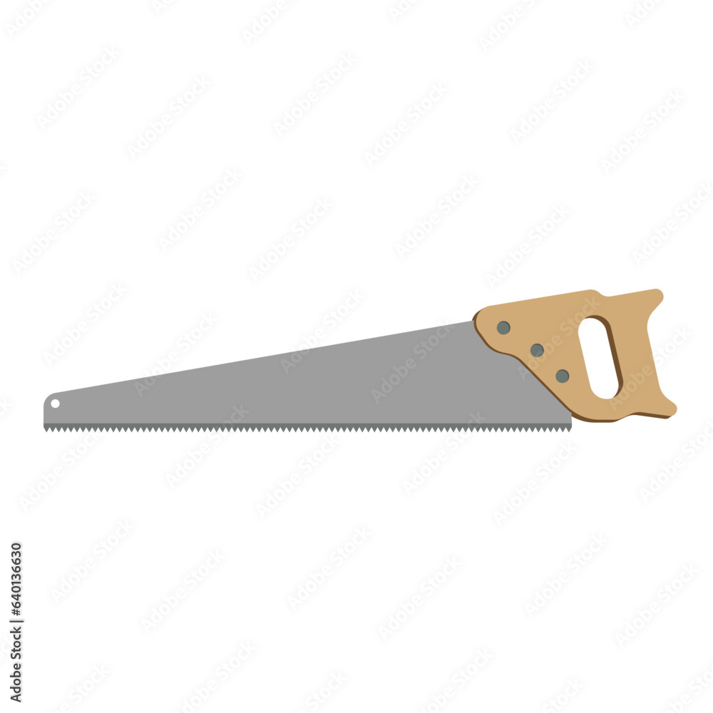 crosscut hand saw flat vector illustration clipart isolated on white ...