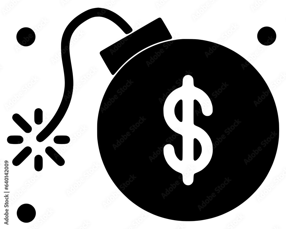 business icon debt logo money background bomb illustration explosive ...