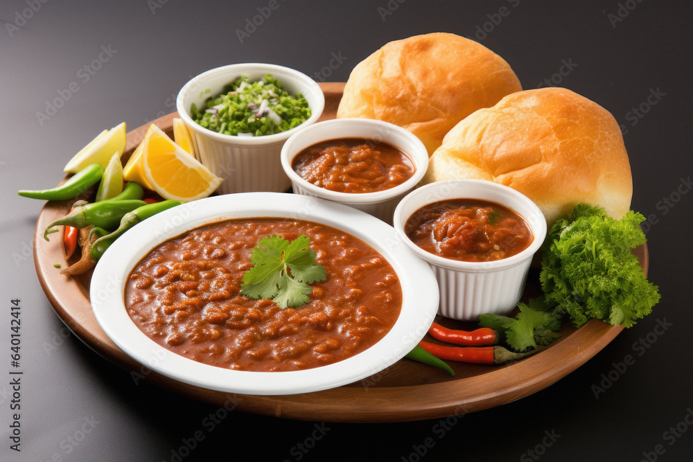 Pav bhaji is a fast food dish from India Stock Photo | Adobe Stock