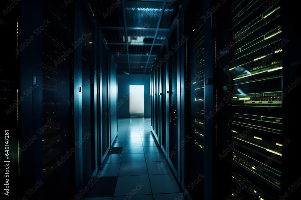 Foto de Technological Nexus. Room filled with server racks and ...