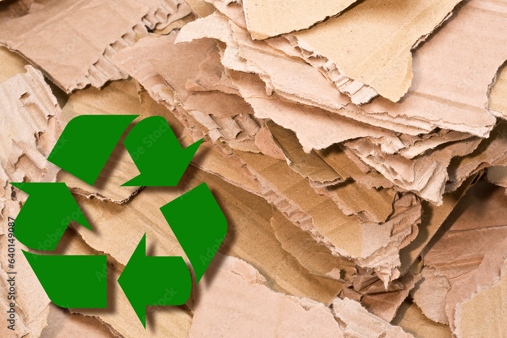 Cardboard ready to be recycled - Recovery and recycling concept with ...