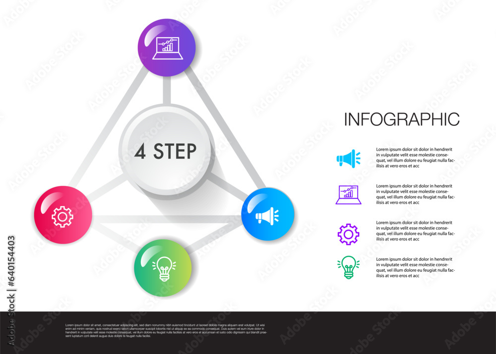 Infographic template 4 step analysis for marketing can apply diagram ...