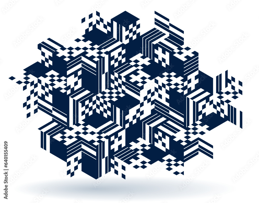 Isometric 3D cubes vector abstract background, geometric abstraction ...