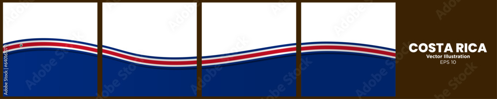 Set of Continuous Costa Rica Flag Template Frames. Set of carousel ...