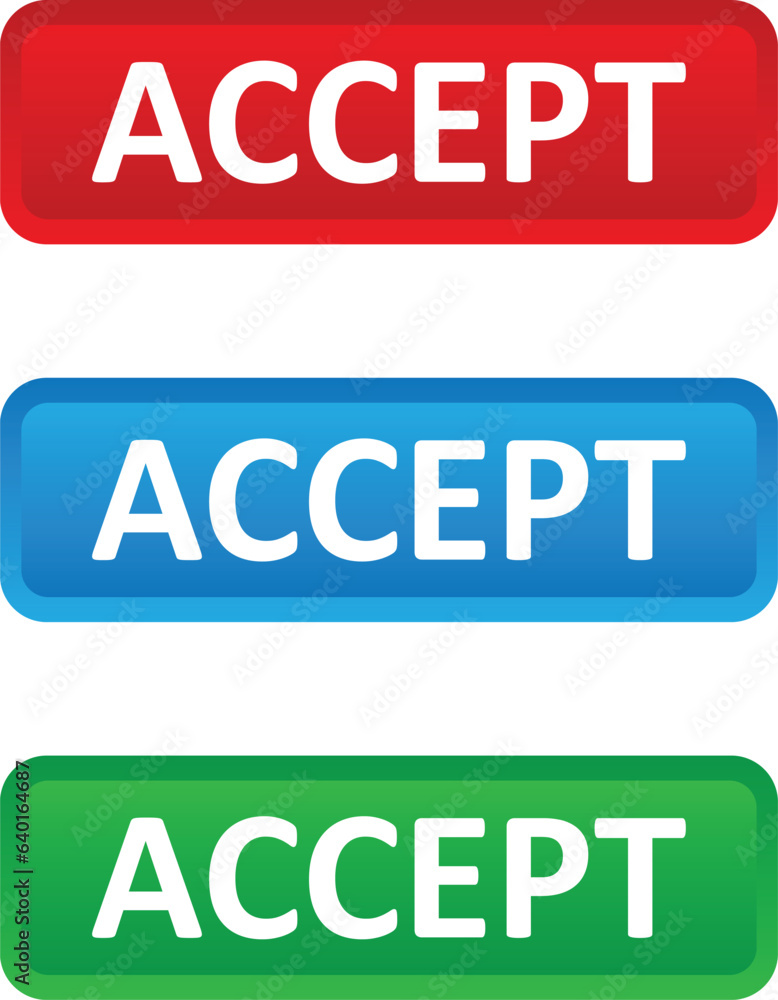 accept vector web button. Web button with action of accept. UI button concept. Vector ...