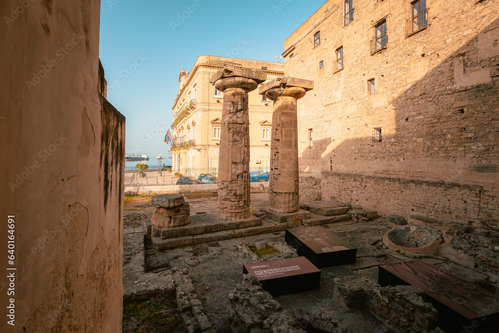 The surviving columns of the Doric Temple, a famous attraction of ...