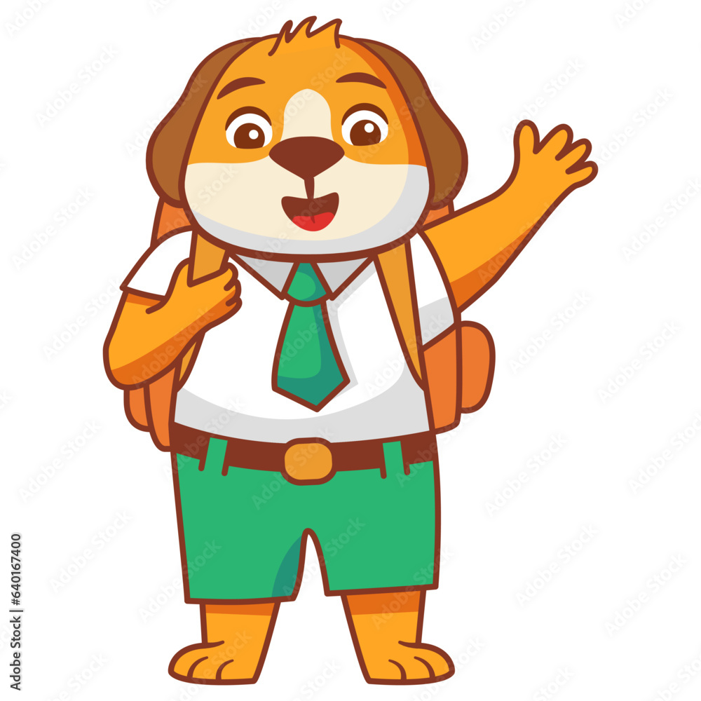 Cute dog or backpack get ready go to school. Animal back to school. The ...