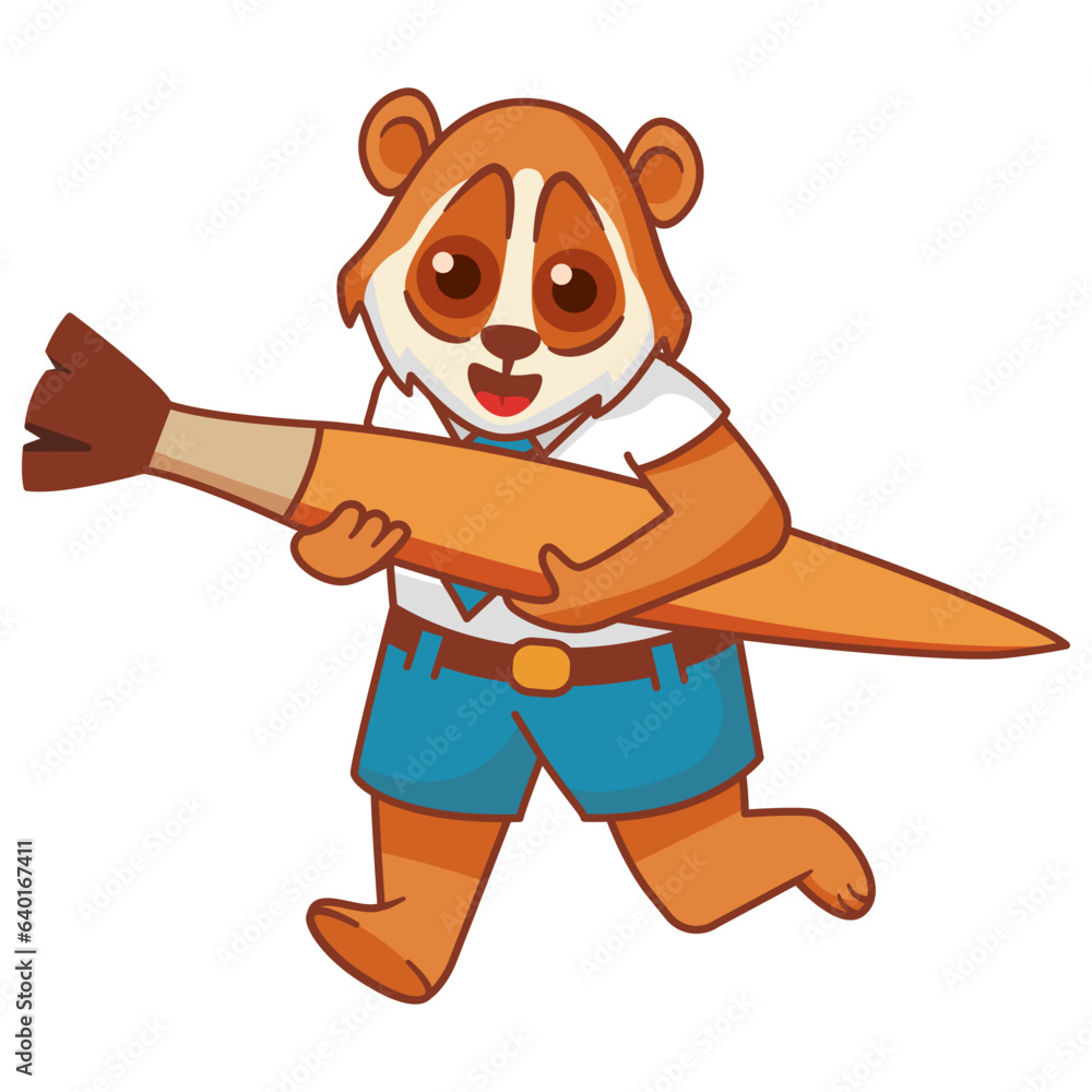 The joyful character of Lori runs with a paint brush in his hands.Cute ...