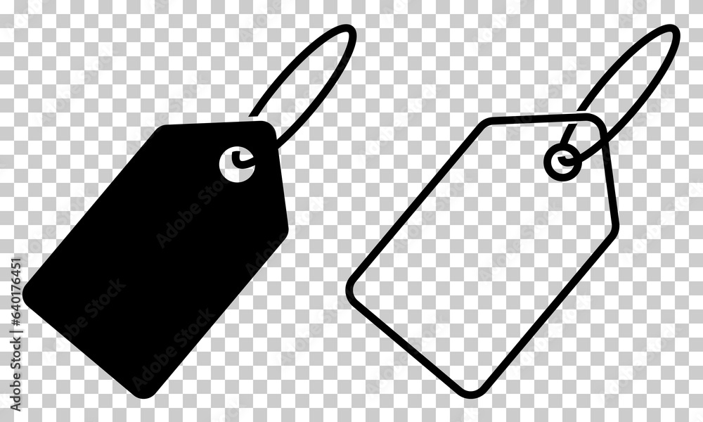 Price tag icons set. Flat and line art style. Vector illustration ...