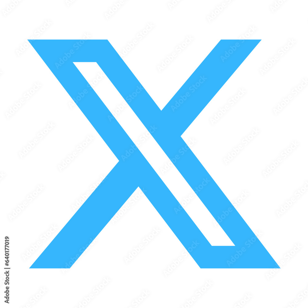 X blue logo. Twitter new icon. Editorial illustration isolated on white ...