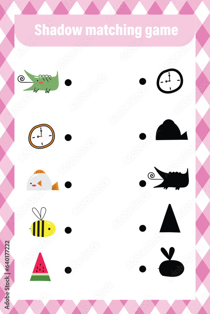 Matching the images with the shadow worksheet. Shadow matching game ...