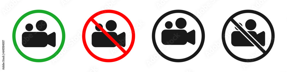 No filming, no shooting sign. Allowed camera, allowed shooting ...