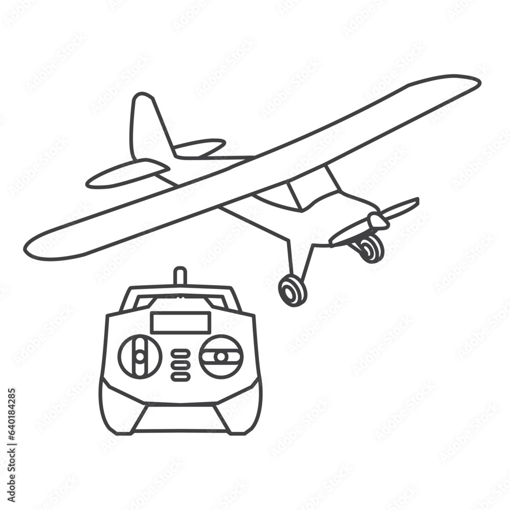 Airplane remote control toys vector icon, toys for all, Aeromodelling ...